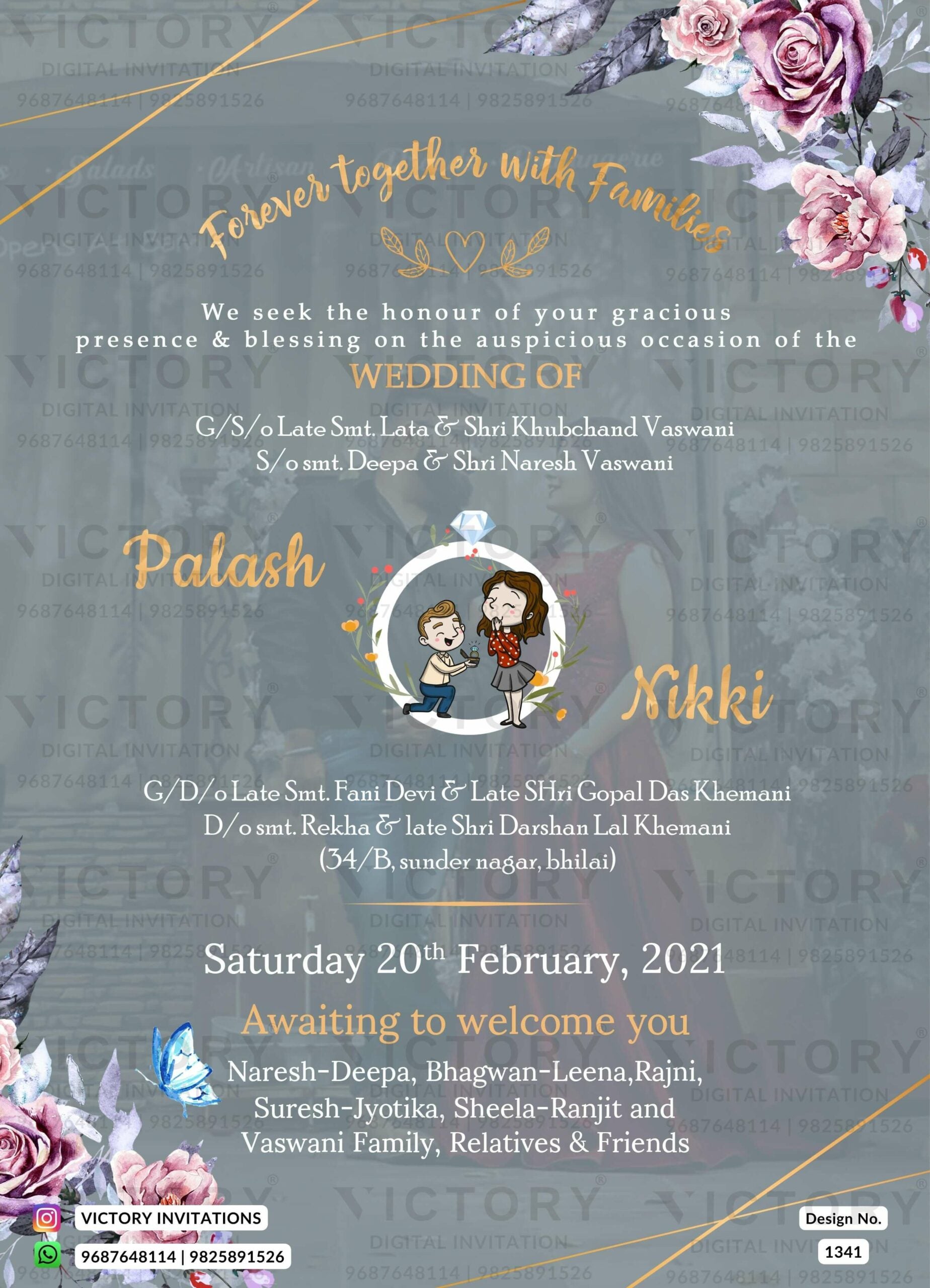 Wedding ceremony invitation card of hindu sindhi family in English lan ...