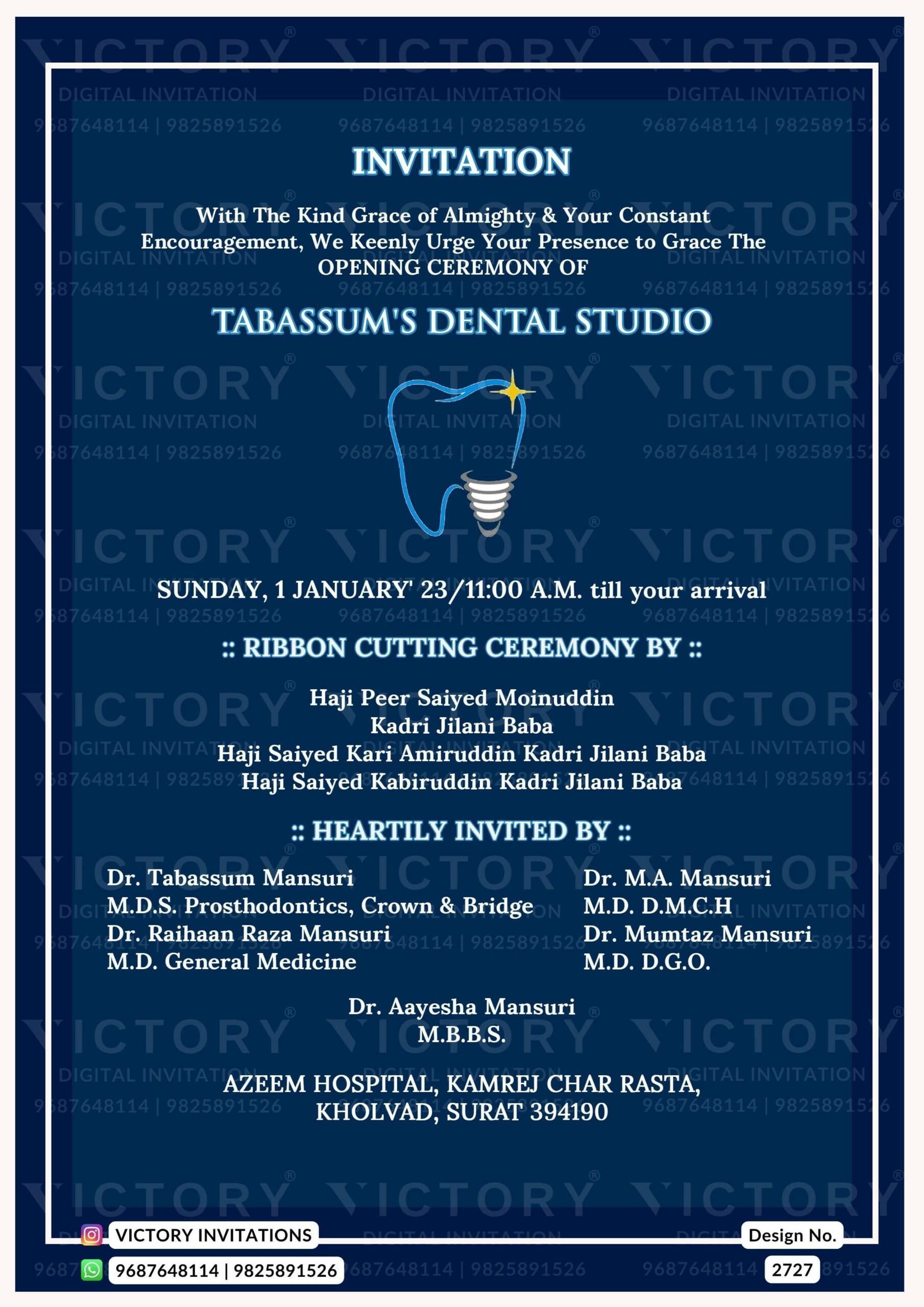 Opening invitation card in english language with frame as minimalistic ...