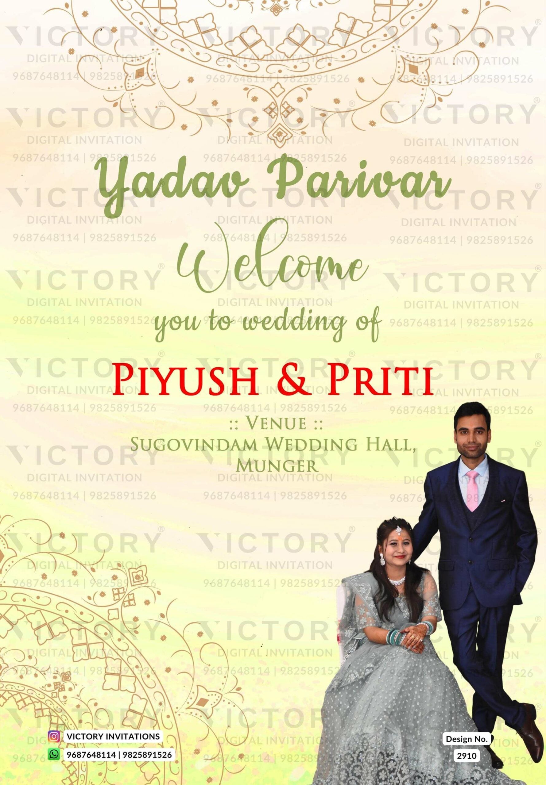 Wedding Welcome Standee design in english language with couple photo t ...