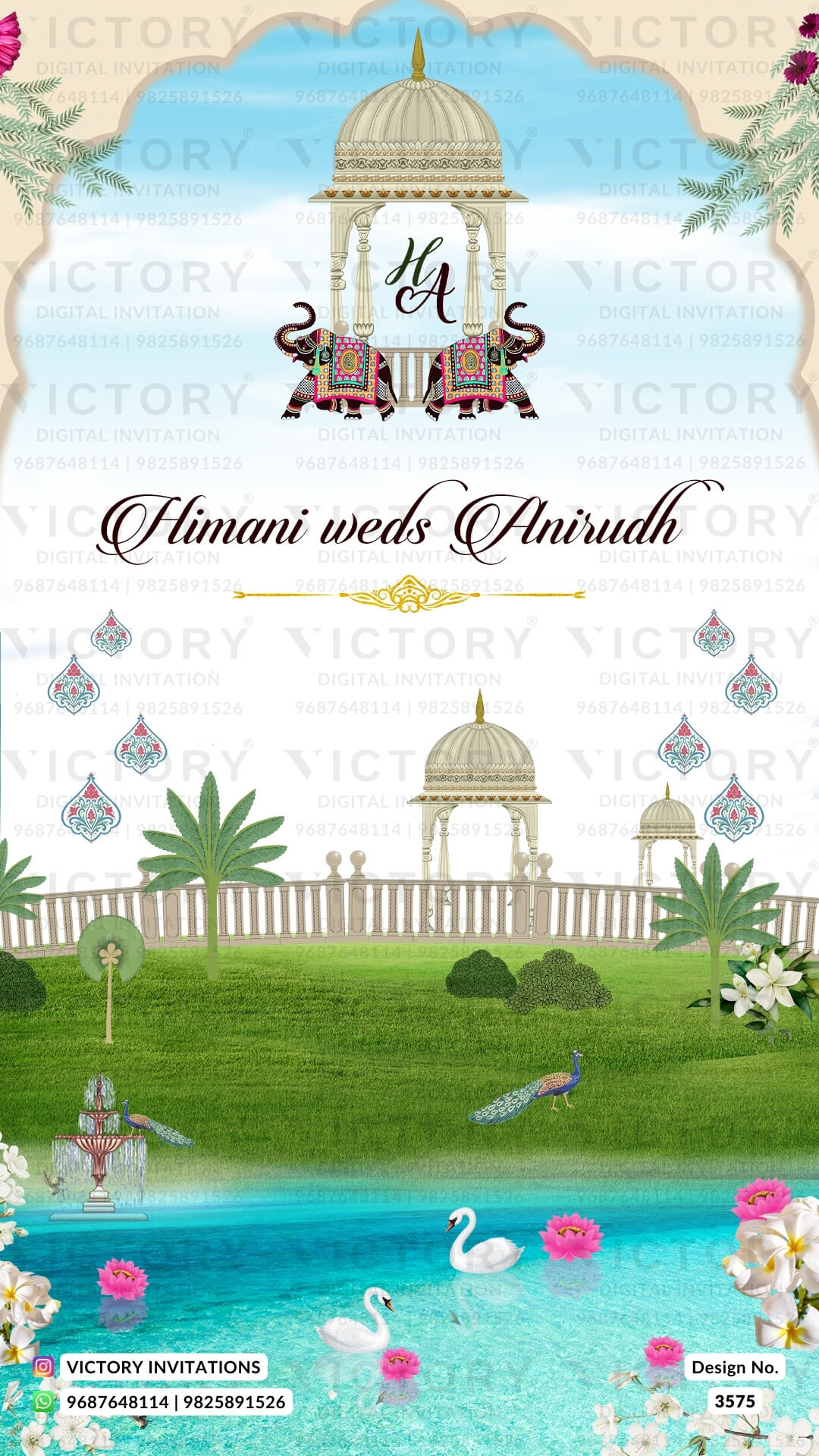 Wedding ceremony invitation card of hindu punjabi haryanvi family in E ...