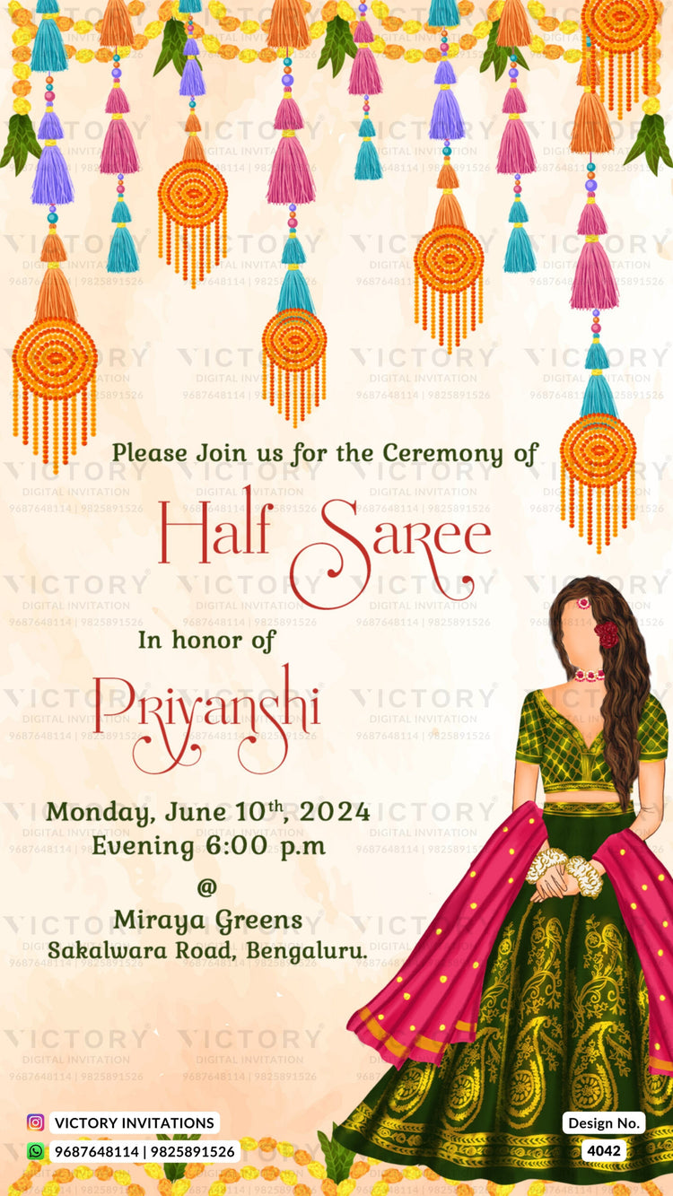 Half saree function invitation cards templates – Victory Invitations