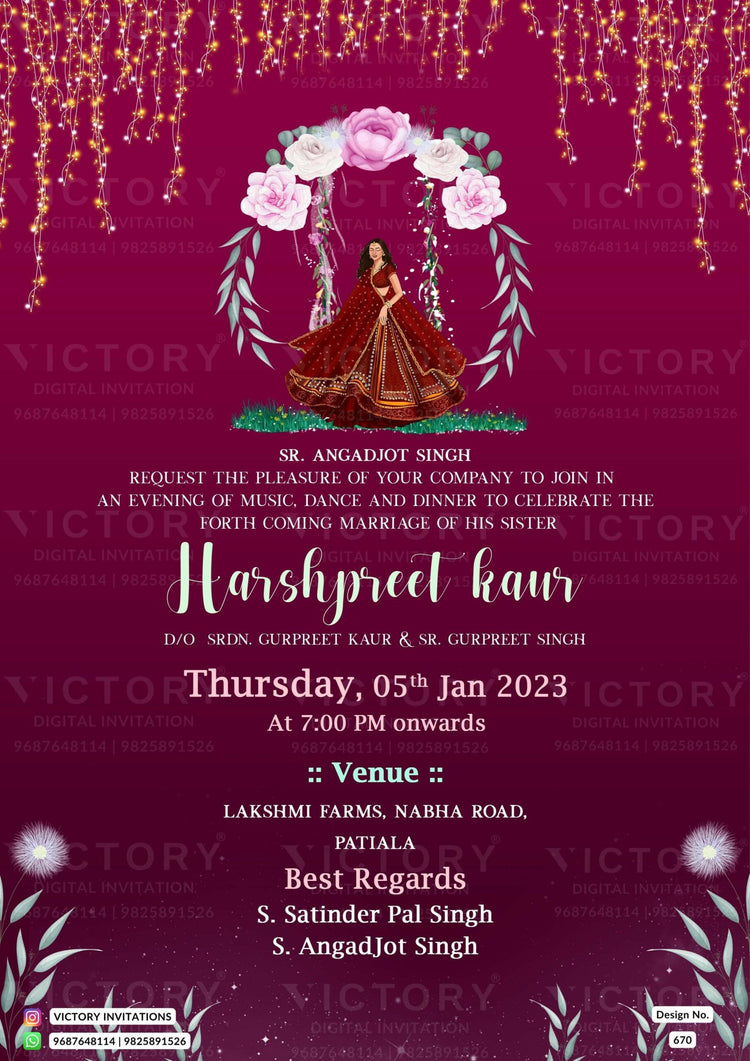 Half saree function invitation cards templates – Victory Invitations