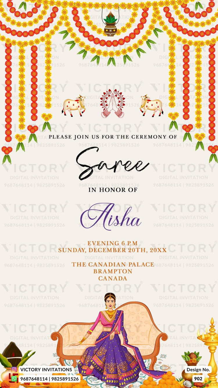 Half saree function invitation cards templates – Victory Invitations