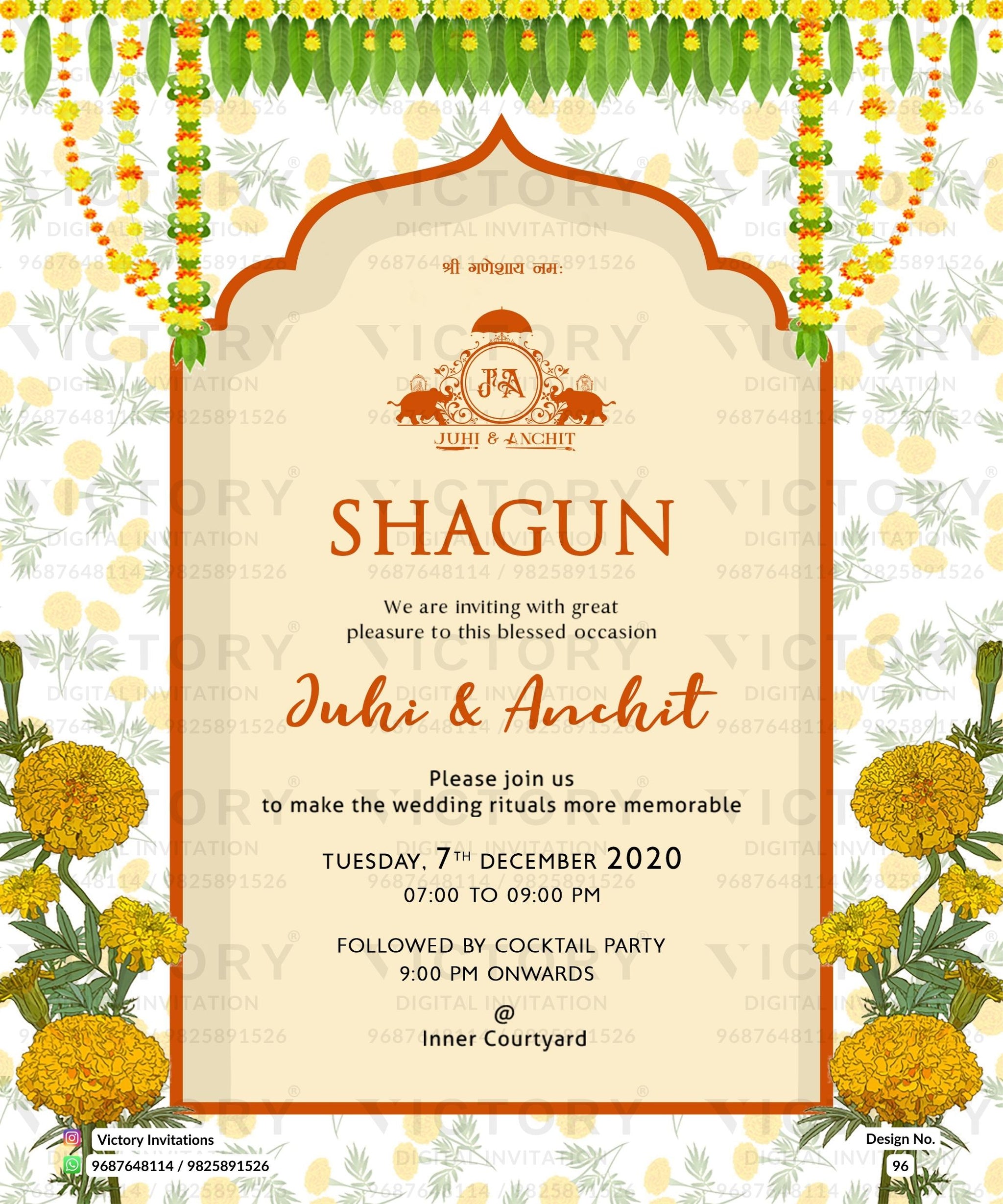 Haldi ceremony invitation card in english language with couple logo, a ...